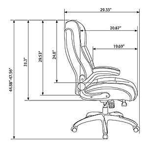 Realspace Ampresso Big & Tall Bonded Leather High-Back Chair, Taupe/Silver