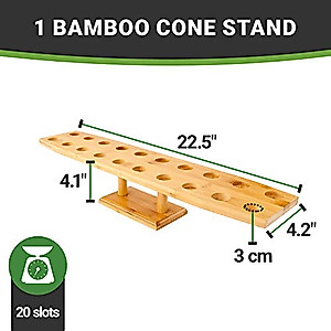 Restaurantware 22.5-inch Oblong Food Cone and Sushi Hand Roll Display Stand: Perfect for Restaurants, Catered Events, and Buffets - Holds 20 Cones - Made from Organic Bamboo - 1ct Box - Restaurantware