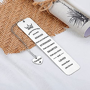 Inspirational Bookmark Gifts for Daughter from Mom Dad, Graduation Gifts for Her, Valentines Day Gifts for Teen Girls, Birthday Gifts for Daughter in Law Adult, Christmas Stocking Stuffer for Daughter