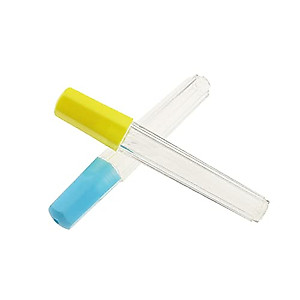Needle Storage Tube RLECS 8PCS Clear Plastic Felting Needle Safety Storage Containers Holders with Colour Lids Needle Bottle