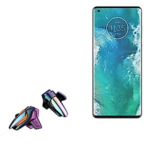 BoxWave Gaming Gear Compatible with Motorola Edge (2020) (Gaming Gear by BoxWave) - Touchscreen QuickTrigger, Trigger Buttons Quick Gaming Mobile FPS for Motorola Edge (2020) - Jet Black