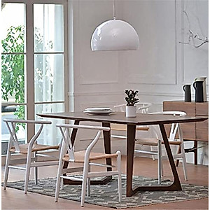 NIUYAO Rectangle Solid Wood Dining Table, Classic Pine Tabletop with Double Pedestal Base Simple Modern Long Meeting Table -Brown 55" L x 27.5" W x 29.5" H