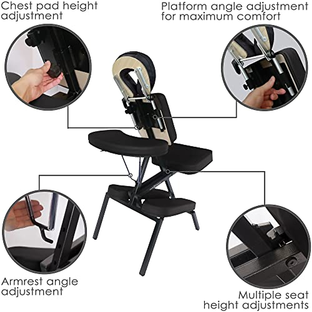 INNER STRENGTH Portable Massage Chair Package A-Lite – Strong Aluminum, Highly Adjustable, Weighs only 16.5lbs