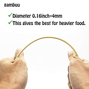 BAMBUU | Bamboo Skewers 12Inch | (More Sizes: 6”/10”/12”) | Thick Sturdy Φ=0.16inch (4mm)-100pcs | Natural Bamboo Sticks | Wooden Skewers