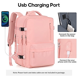 Bagsure Large Travel Backpack for Women Men, 45L Expandable Carry On Backpack, 17 Inch Laptop Backpack Waterproof College Business, Flight Approved