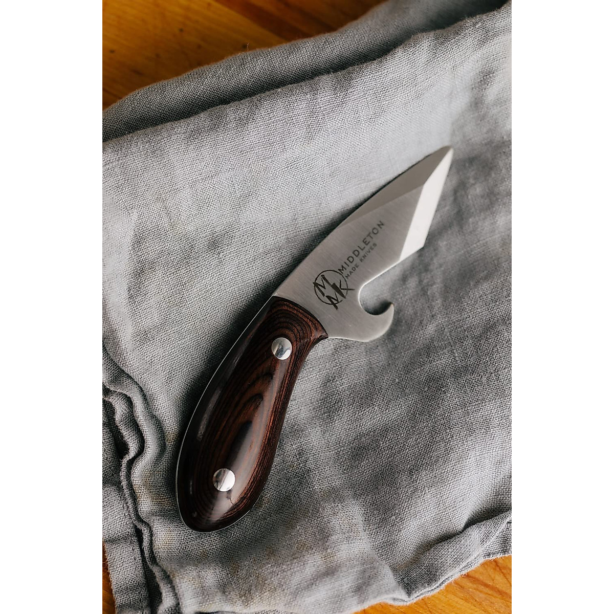Middleton Made Knives Brew Shucker - Oyster Knife with Bottle Opener - Handmade Oyster Shucker - Oyster Shucking Knife - Made in the USA