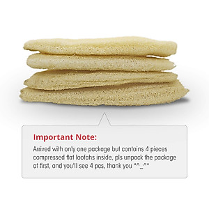 Natural Organic Loofah Sponges Large Exfoliating Shower Bath Loofah Luffa Loofa Body Scrubbers Sponges for SPA Beauty Bath and Radiant Skin, Pack of 4