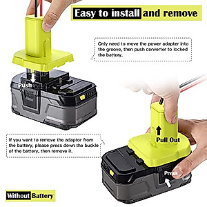 2 Packs Power Wheel Adapter for Ryobi 18V Battery Adapter Power Wheels Battery Conversion Kit with Fuses & Wire Terminals, 12AWG Wire, Power Connector for DIY Ride On Truck, RC Car Toys and Robotics