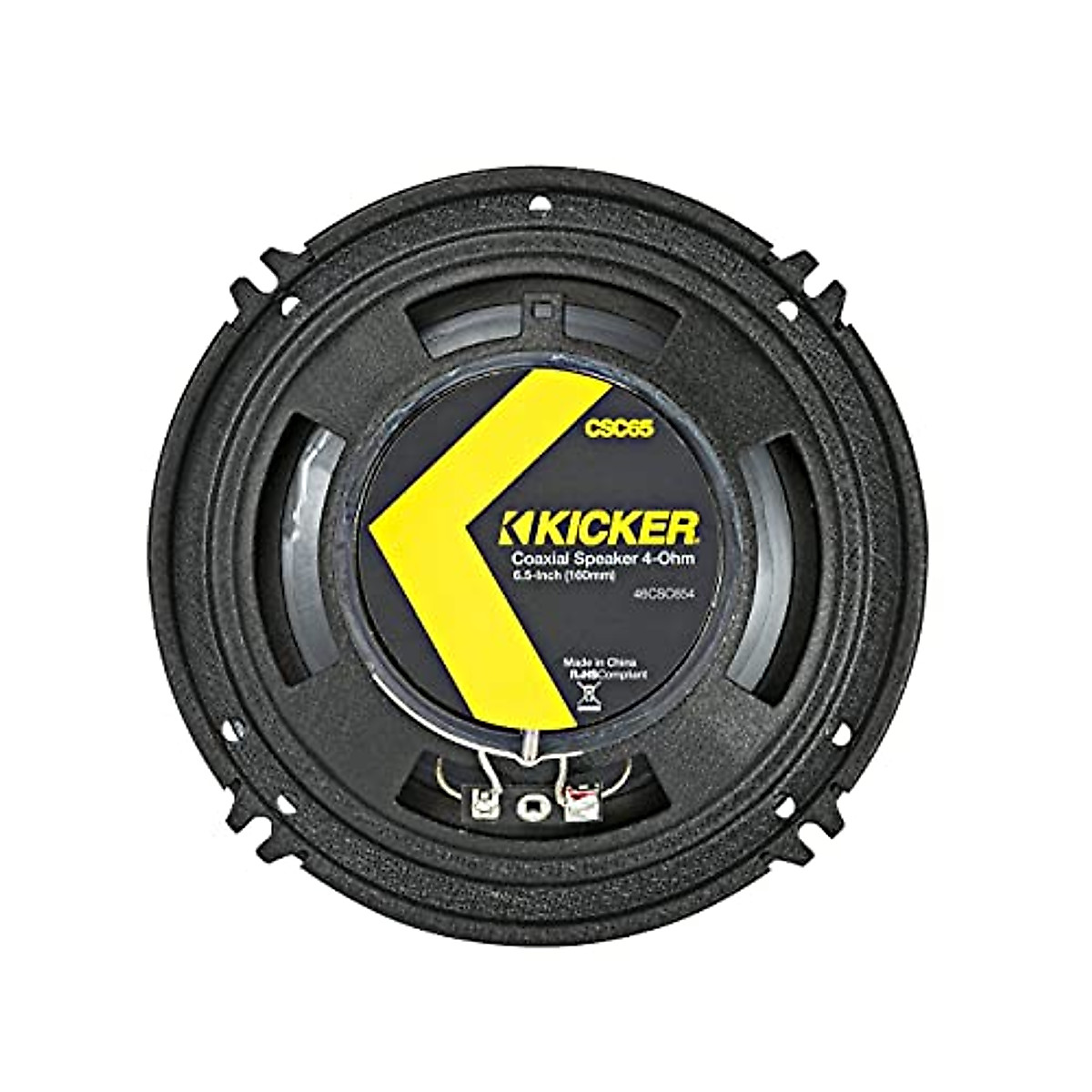 KICKER CSC65 CS Series 6.5 Inch 300 Watt 4 Ohm 2-Way Car Audio Coaxial Speakers System with Polypropylene Cone, PEI Tweeters & EVC Technology, Pair (Renewed)