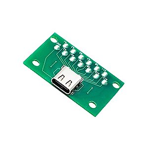 WLGQ USB3.1 Type-C Test Female Header, Test Board USB-C PCB Board Adapter, with Fixing Holes, Soldering Point Distance 4mm，A Pack of 5pcs