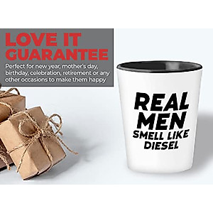 Bubble Hugs Mechanical Engineering Shot Glass 1.5oz - Real men smell like diesel A - Auto Mechanic Humor Car Enthusiast Garage Industrial Civil Engineering Student