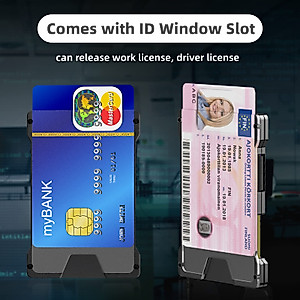 ONLOOKER Wallet for Men - Slim Aluminum Metal Money Clip Wallet with 1 Clear Window, ID Card Holder Holds Up 15 Cards with Cash Clip, Ultra-Thin Minimalist Wallet (Black)