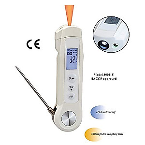 Sper 800115 - Compact IR Food Safety Thermometer - Measures Internal and Surface Temperatures