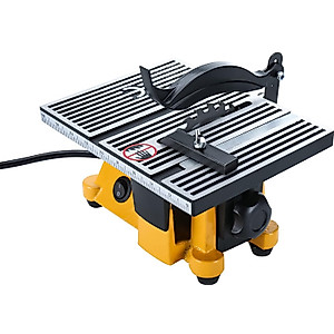 Yaegoo 4" Mini Table Saw, 60W 110V Portable Miter Saw Hobby Table Saw Bench Electric Cutting Machine for DIY Handmade Woodworking Crafts, 3 Blades