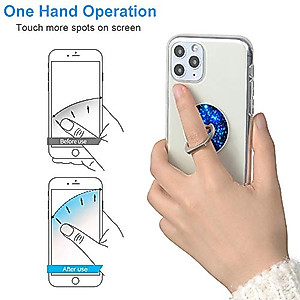 LuGeKe Astronauts Planets Design 360 Degree Cell Phone Ring Holder,Starry Sky Print Round Rotation Finger Ring Stand,Universal Phone Grip Loop Compatible with All Smartphones and Tablets(2 Pack)