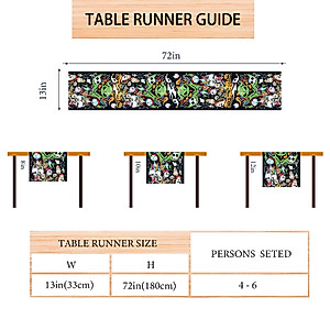 Linen Nightmare Before Christmas Halloween Table Runner Jack Skellington Jack and Sally Decorations and Supplies for Home Kitchen Dining Room Table