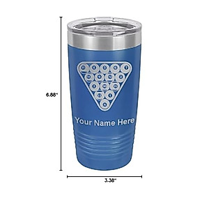LaserGram 20oz Vacuum Insulated Tumbler Mug, Billiard Balls, Personalized Engraving Included (Dark Blue)
