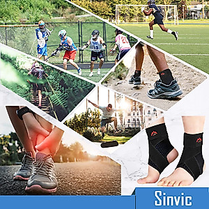 Ankle Brace, 2PCS Ankle Braces for Men & Women, Adjustable Compression Ankle Wrap Support for Ankle Protection, Breathable & Comfortable, Ankle Support Brace for Sprains, Sports Injuries and Recovery