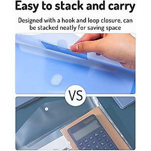 Forvencer Binder Pocket, 10 Pack Super Heavyweight Poly Binder Pocket with Hook and Loop Closure, Binder Folders Side Loading, 3 Ring Binder Pocket, Letter Size, Assorted Colors