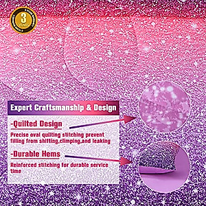 JQinHome Twin Pink Purple Comforter Set, 6 Piece Bed in A Bag 3D Colorful Bedding Set for Girls Kids (1 Comforter,2 Pillowcases,1 Flat Sheet,1 Fitted Sheet,1 Cushion Cover)(Pink Purple)