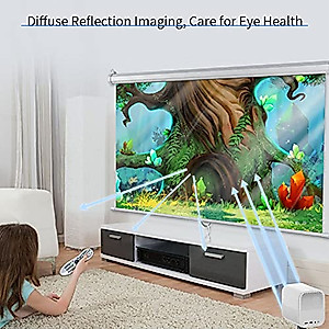 Eboxer 72inch HD Anti Crease Portable Projection Screen,Foldable Non Crease White Projector Curtain Projection Screen,for Wall/Bound onto a Frame,Support Double Sided Projection for Home/Open air