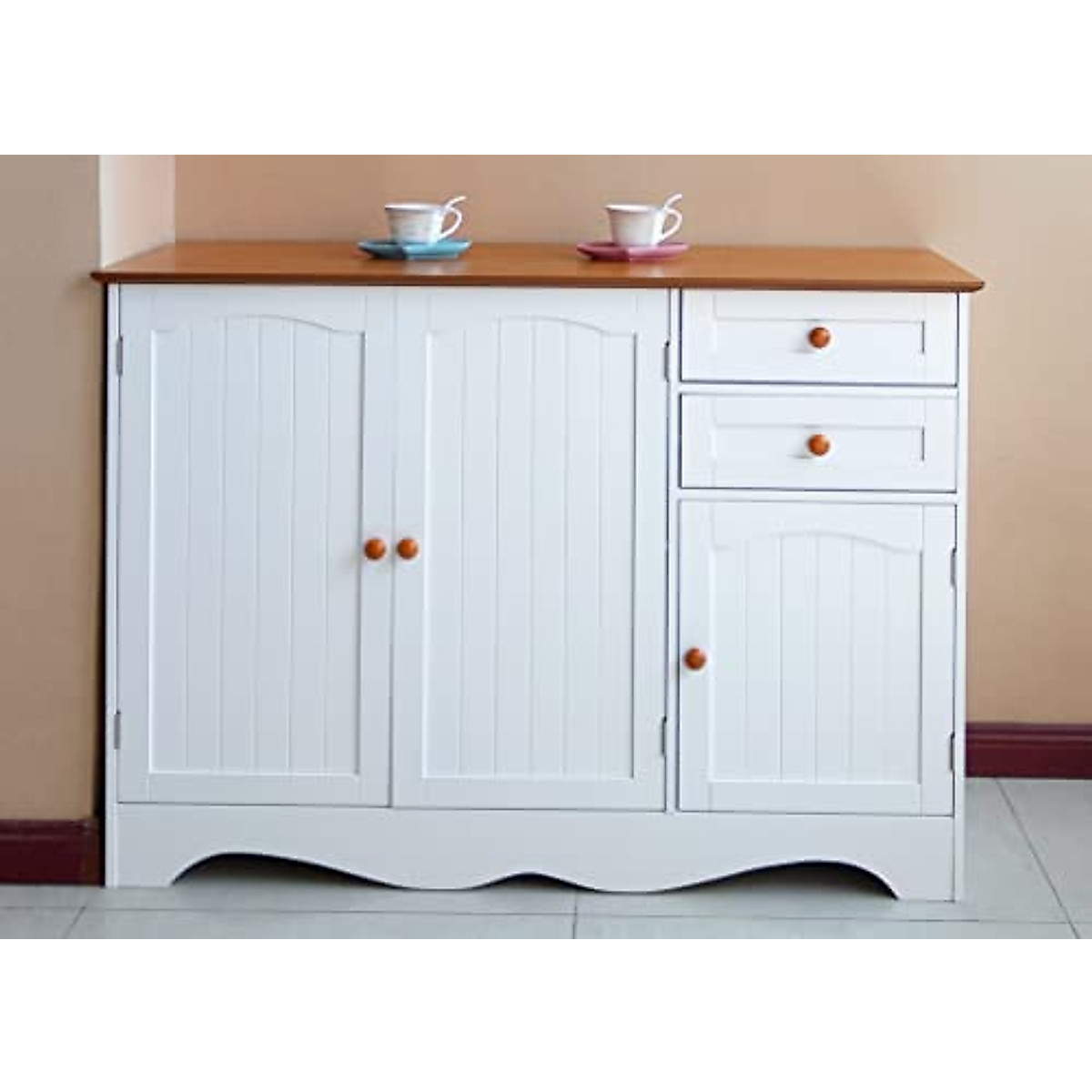 Homecharm-Intl 43.3x15.8x30.7-Inch Storage Cabinet,White(HC-001)