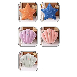 LICHENHAO Starfish Shell Pillow for Floor, Sofa, Reading Cushion (Orange, 19.6in)