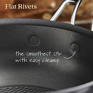 Anolon X SearTech Aluminum Nonstick Cookware Saucier with Lid, 2.5 Quart, Super Dark Gray