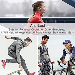 AirPods Ear Hooks Compatible with Apple AirPods 1, 2, 3, Pro and Pro 2, ICARERSPACE Anti-Slip Sports Ear Hooks for AirPods 1, 2, 3, Pro and Pro 2 - White