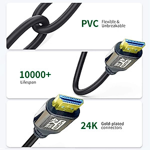 4K HDMI Cable 60ft 2.0 18Gbps,High Speed HDMI Cables 4K60 2K120 1080P eARC HDR HDCP 2.2 2.3 Compatible with Apple TV 4K Sony LG Samsung Xbox Series X RTX 3080 PS4 PS5