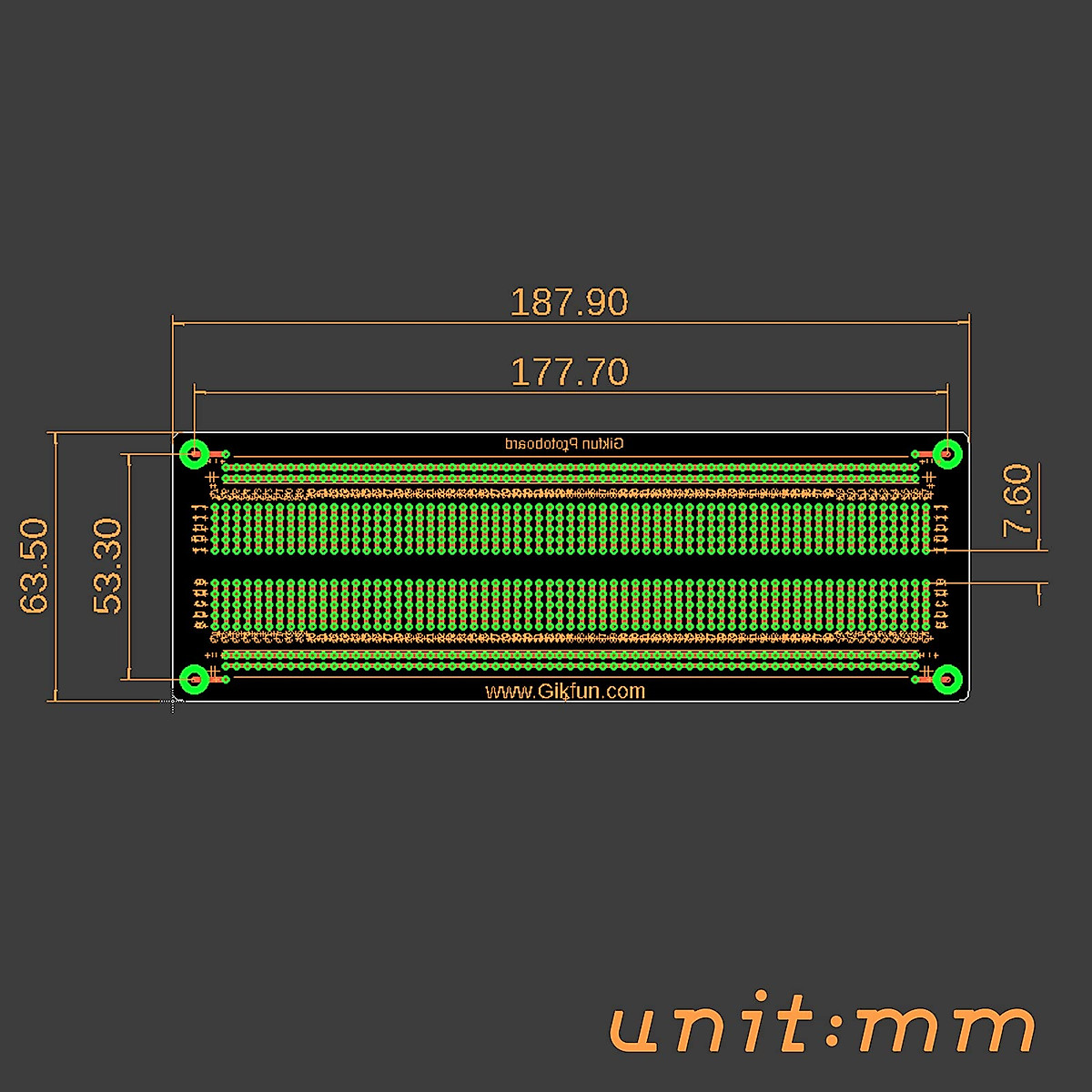 Gikfun Large Solder-able Breadboard Gold Plated Finish Proto Board PCB DIY Kit for Arduino GK1008