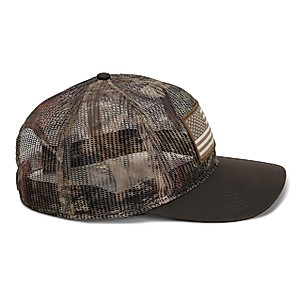 Paramount Outdoors All Mesh Breeze American Flag Cap, Crushable All Mesh, Trucker Hat Rope Cap (Country Wax Visor)
