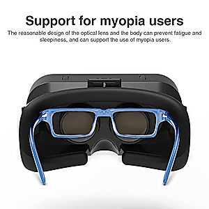 VR Headset 3D VR Glasses Universal Virtual Reality Goggles Support 360°Panorama Large Screen An-ti Bluelight Adjustable Pupil Distance Eye Protection VR Goggles for Movies Games Gift for Kids Adults