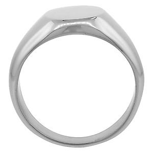Surgical Stainless Steel Small Signet Ring for Women Solid Back Flawless Finish 3/8 inch round, size 9