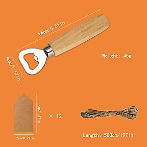 Sanpink Bartender Bottle Openers,Beer Bottle Openers,Cider,Soft Drinks -Wood Handle Handheld (set of 12)