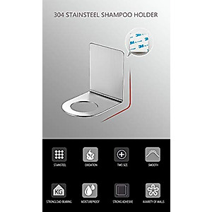 HUNANBANG Non Drilling Adhesive Shower Gel Bottle Rack, Shampoo Dispenser Bottle Holder Hand Soap Dispenser Holder, Liquid Soap Bottle Holder Adhesive Wall Mounted (2 PACK, 2 S Size)