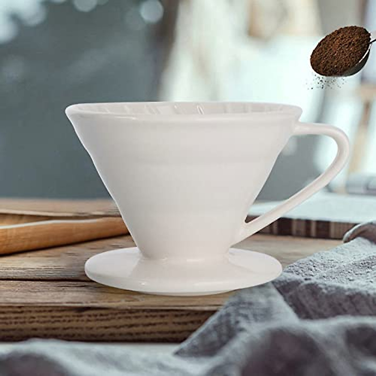 Pour Over Coffee Makers Ceramic Coffee Dripper V60 size 01 White