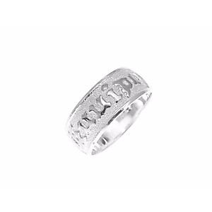 Arthur's Jewelry 925 sterling silver Hawaiian plumeria flower scroll kuuipo band ring smooth edge size 9.5