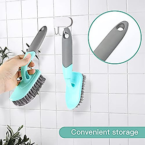 KUFUNG Bathroom Scrub Brush, Heavy Duty Shower Brush for Cleaning, Comfort Grip Bristle Stiff Scrubber Brush for Bathroom Shower Sink Carpet Floor (9 inch, Blue)