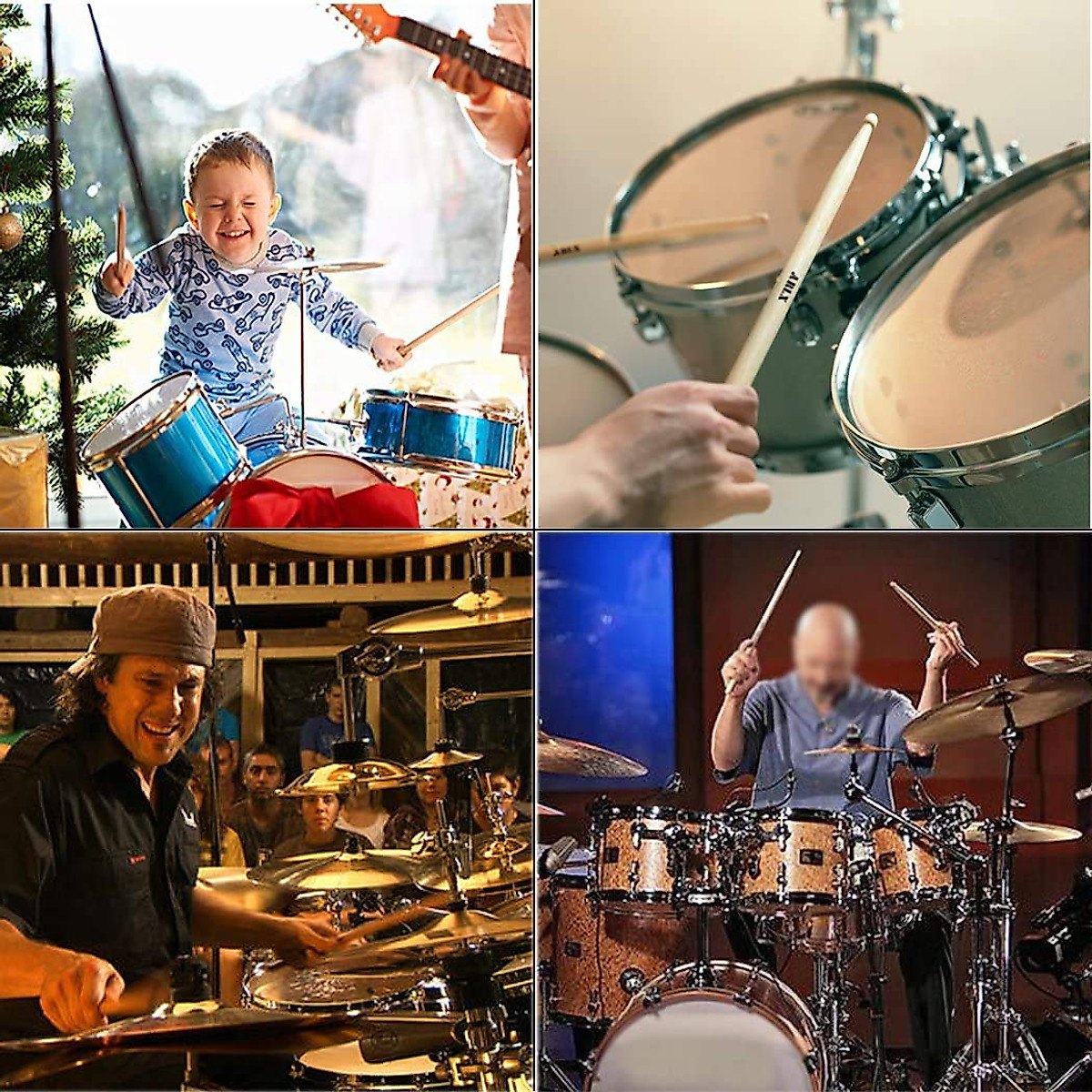 3 Pairs Drum Sticks, Winspeed 5A Classic Maple Wood Tip Drumsticks for Students and Beginners Musical Musical Instrument Percussion Accessories (40CM)