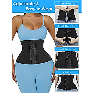 LUXURY-VITA Short Torso Waist Trainer for Women Lower Belly Fat, Waist Cincher Corset Neoprene Sweat Waist Trimmer Belt