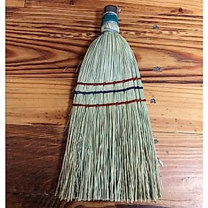 Lehman's Amish-Made Whisk Broom - Authentic Corn Straw Broom with Metal Hanging Hook, Natural, 11 inches