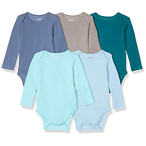 Hanes Unisex-Baby Hanes Baby Long Sleeve Bodysuit, Ultimate Flexy Bodysuits Boys & Girls, 5-Pack