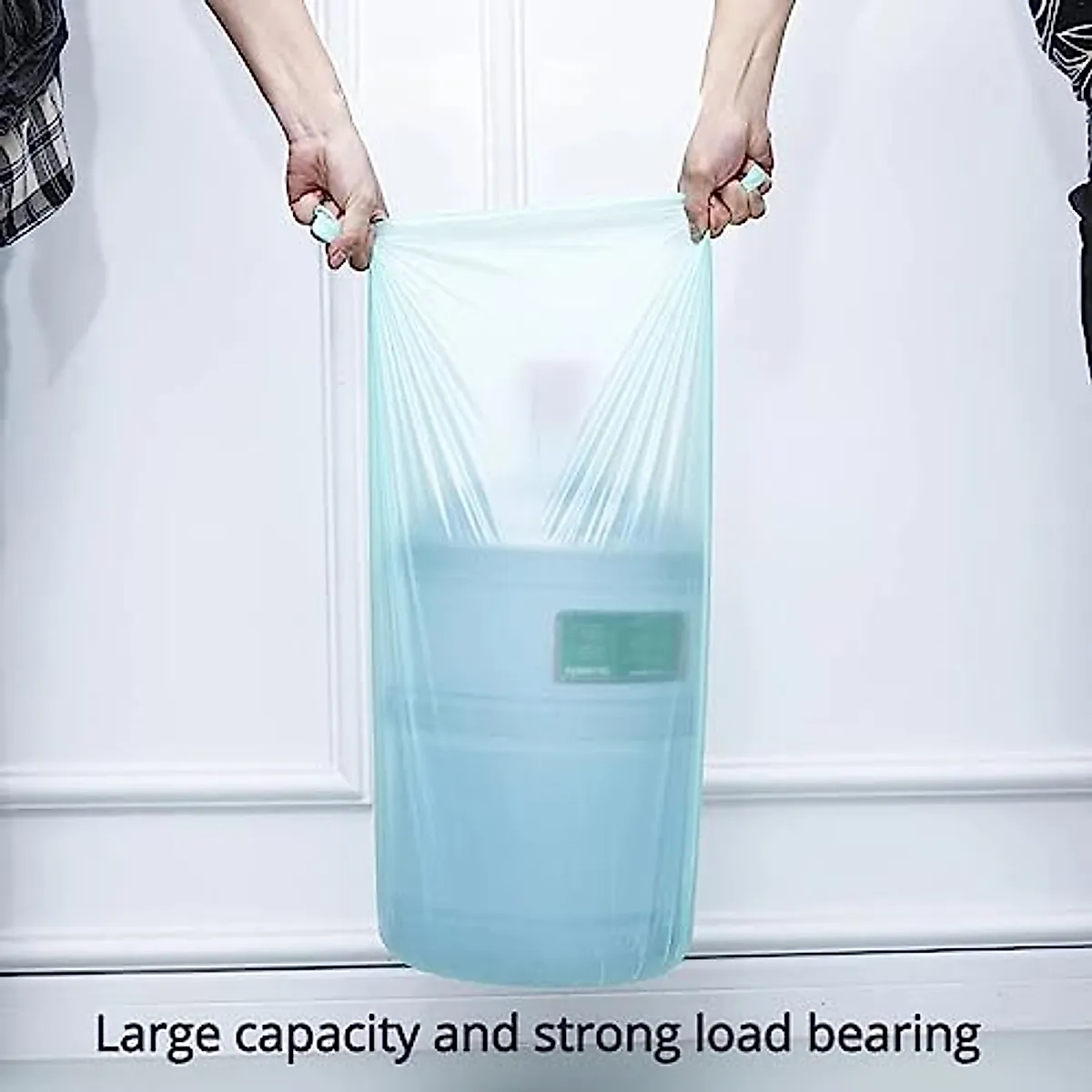 Biodegradable Extra Thick Rubbish Bags, Recyclable and Compostable Bin Liners for Kitchen Bathroom Office Car Pet (Green（2.6 gallon 2 rolls of 60 pcs）)