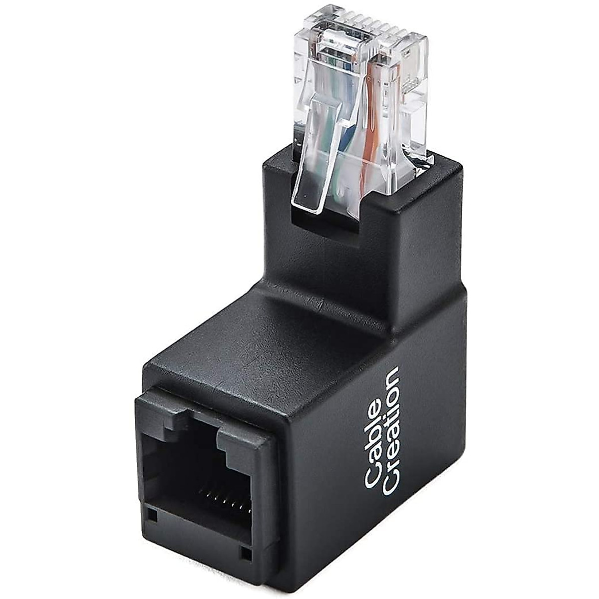 CableCreation 2 Pack Ethernet Adapter, Cat5e/Cat6 Up Angle Ethernet Adapter, 90 Degree and 270 Degree RJ45/8P8C Ethernet Female to RJ45/8P8C Male Adapter