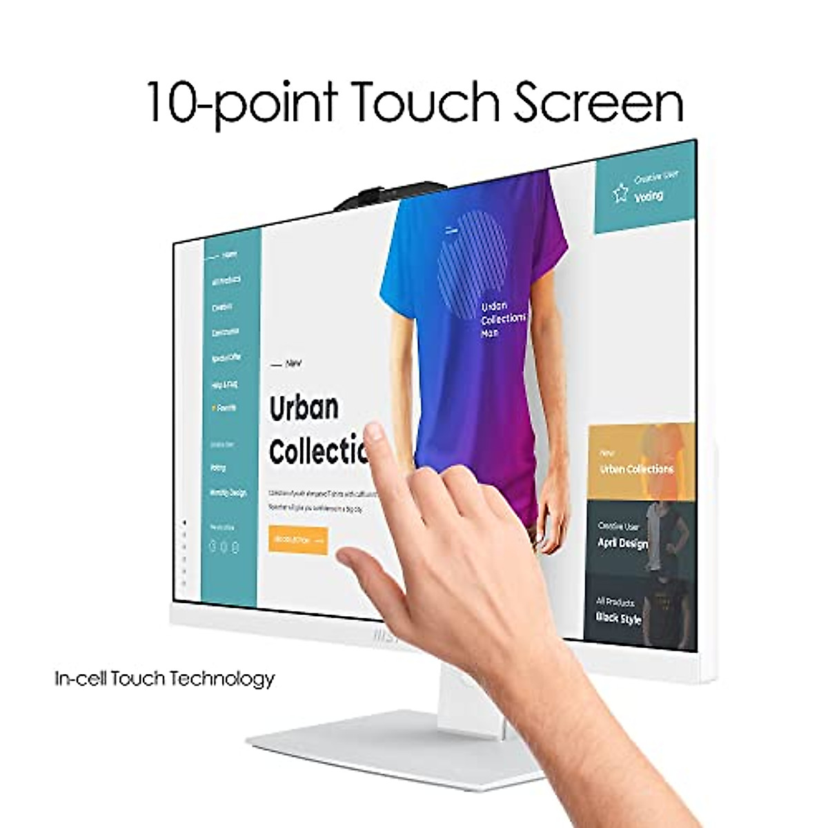 MSI Modern AM242TP AIO Desktop, 23.8" FHD Touchscreen, Intel Core i7-1165G7, 16GB Memory, 512GB SSD, WiFi 6, BT 5.1, FHD Webcam, White, Windows 10 Home (11M-487US)