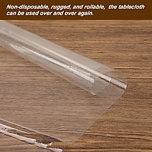 Fixwal Clear Plastic Table Cover Protector 54 x 78 Inch 100% Waterproof Vinyl PVC Table Cloth, Oil Spill Proof, Wipe Clean Rectangle Table Cover for Dining Table, Parties & Camping