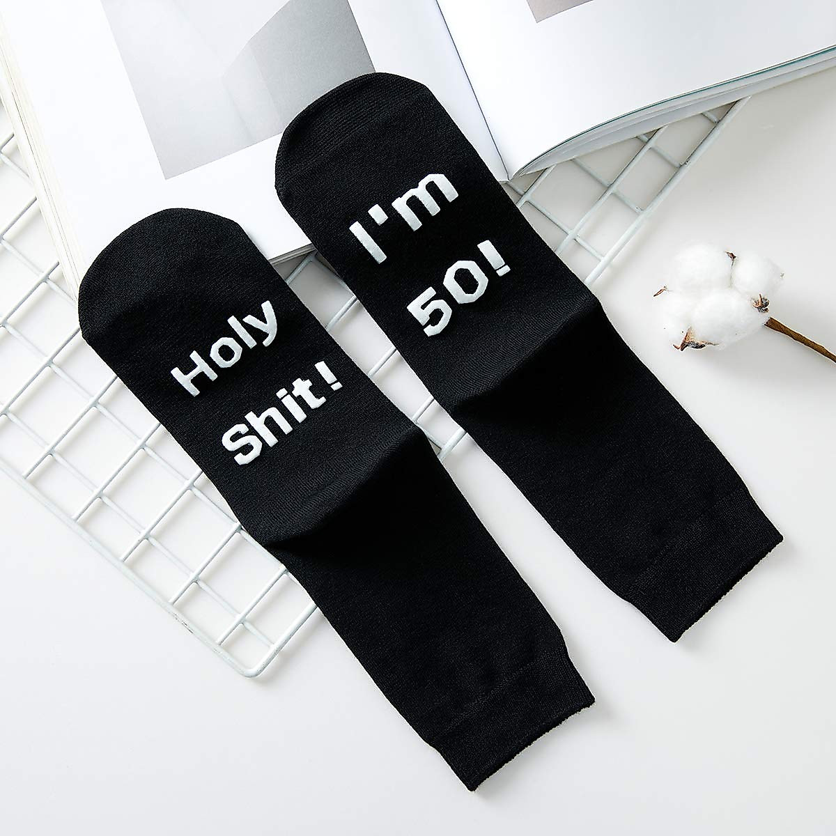 Udobuy 50th Birthday Gift for Men or Women, 50th Birthday Socks, Funny Socks with Sayings - Printed Men's and Ladies Novelty GIFT