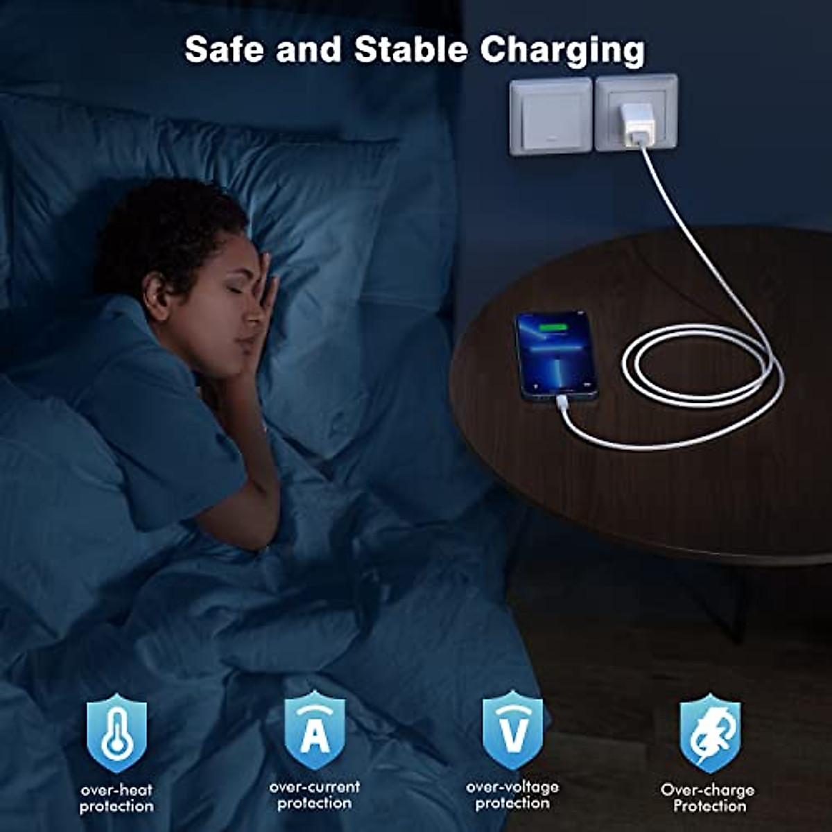 iPhone Charger [Apple MFi Certified] 2 Pack Apple iPhone Charging Lightning Cable Data Sync Cord with USB Wall Charger Block Box Travel Plug Adapter for iPhone 14/13/Pro/Max/XR/X/Xs/Max/8/Plus/AirPod
