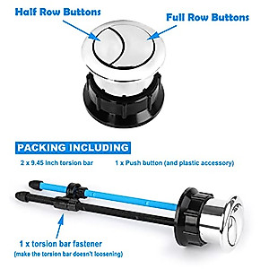 Teaayako Toilet Push Button 38mm Thread Diameter Dual Push Flushing Button Adjustable Toilet Water Tank Button,Black